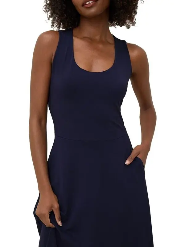PACT Organic Cotton Fit & Flare Maxi Dress - Eclipse