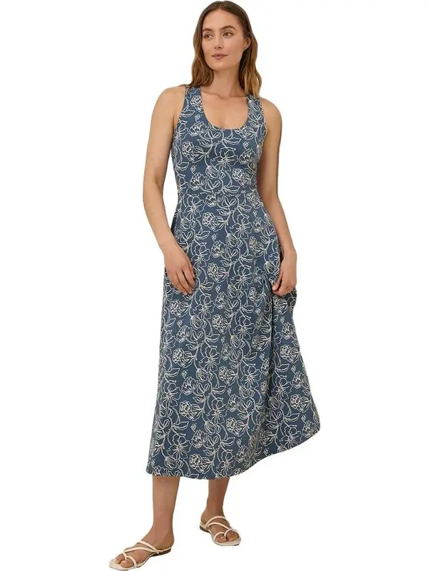 PACT Organic Cotton Fit & Flare Maxi Dress - Looking Glass Floral