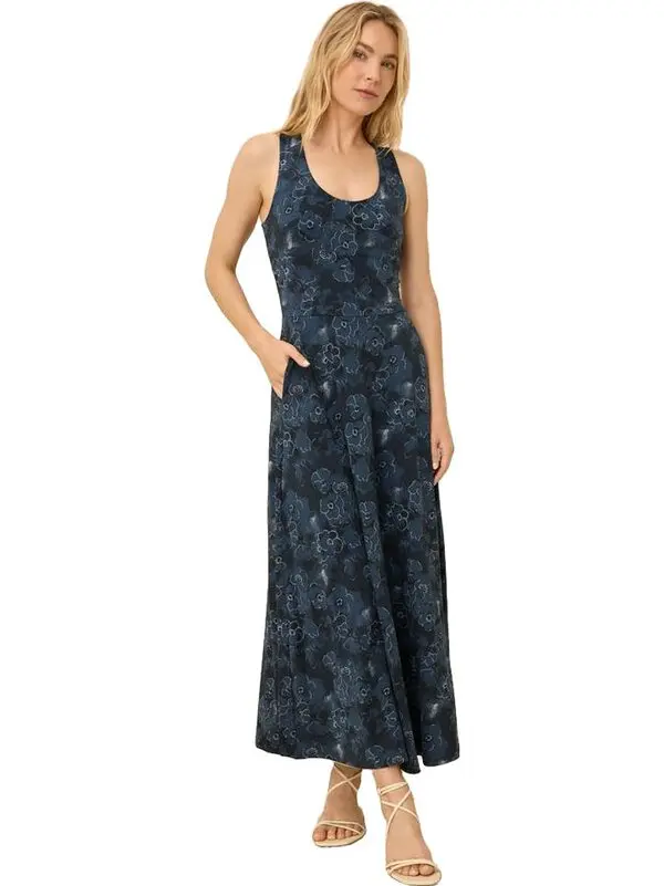 PACT Organic Cotton Fit & Flare Maxi Dress - Solstice Floral