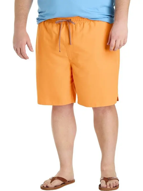 HARBOR BAY BY DXL Solid Swim Trunks - Tangelo Orange