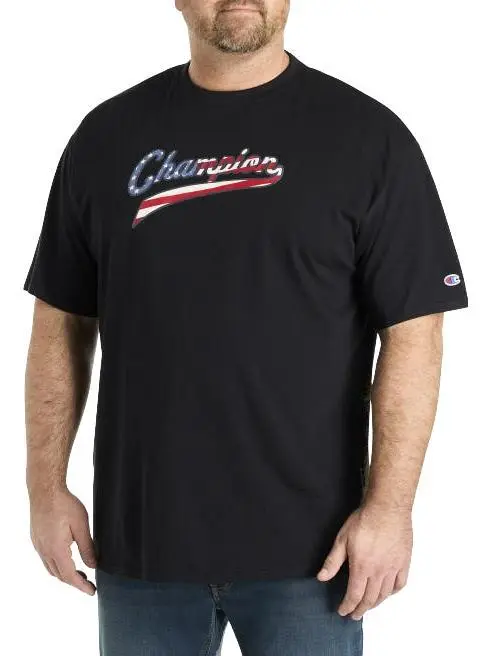 Champion Big & Tall Americana Script T-shirt - Black