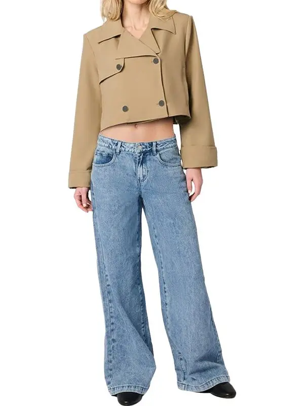 WeWoreWhat Cropped Trench Coat - Soft Brown