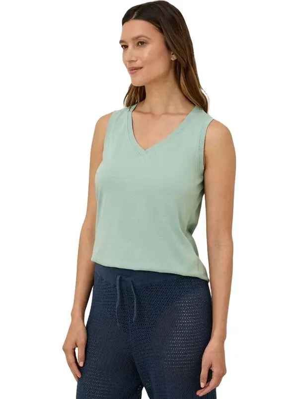 PACT Organic Cotton Softspun V-neck Tank - Agave Green