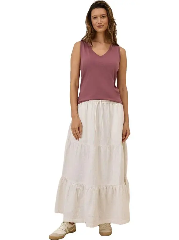 PACT Organic Cotton Softspun V-neck Tank - Mauve
