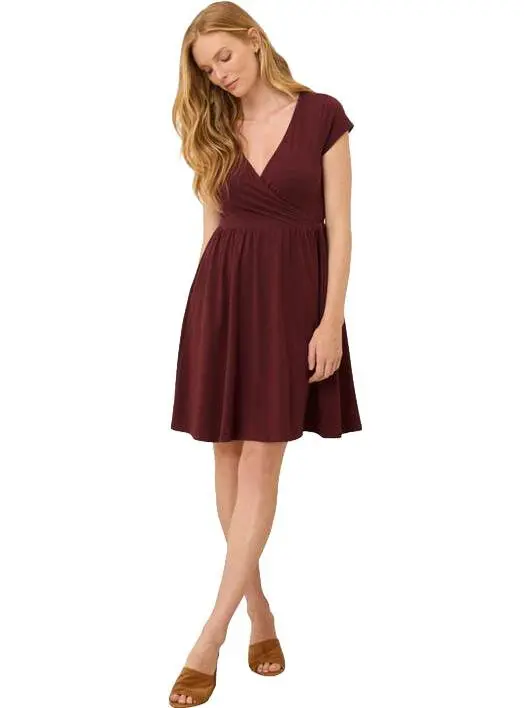PACT Fit & Flare Crossover Dress - Ruby Heather