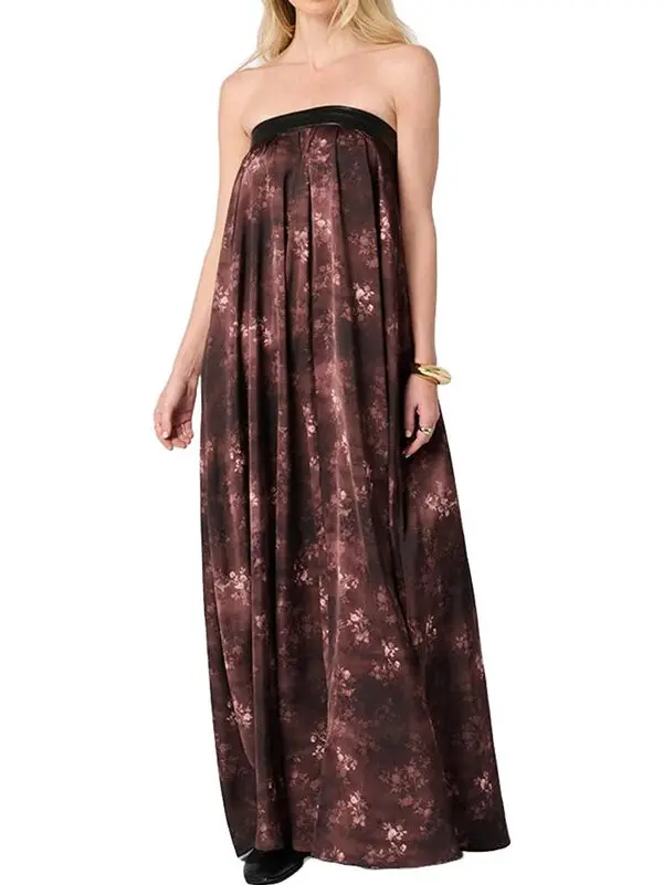 WeWoreWhat Strapless Maxi Dress - Chestnut Multi
