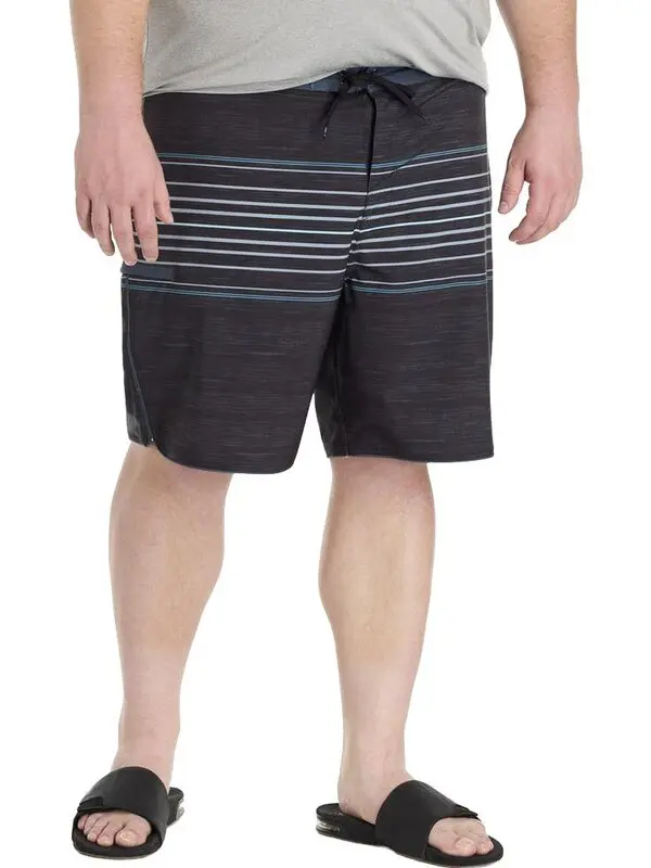 O'Neill Big & Tall Hyperfreak Heat Striped Board Shorts - Black
