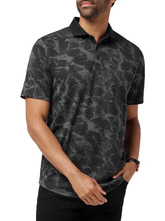 Travis Mathew Study Abroad Abstract Print Polo - Black