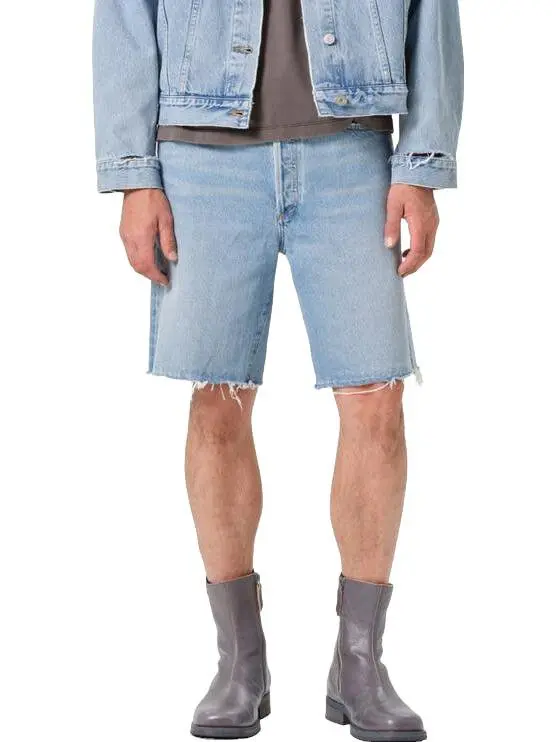 AGOLDE Anson Raw Hem Denim Shorts - Force