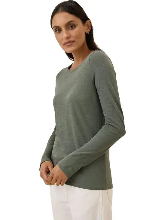 PACT Organic Cotton Featherweight Slub Long Sleeve Tee - Castor Grey