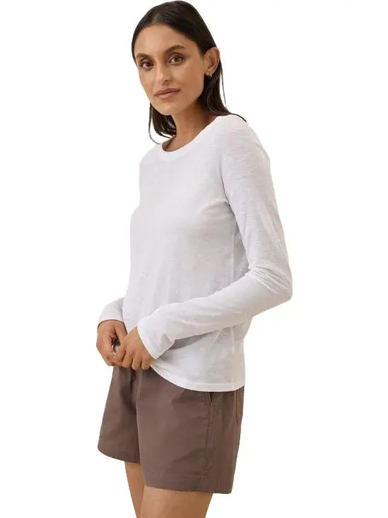 PACT Organic Cotton Featherweight Slub Long Sleeve Tee - White