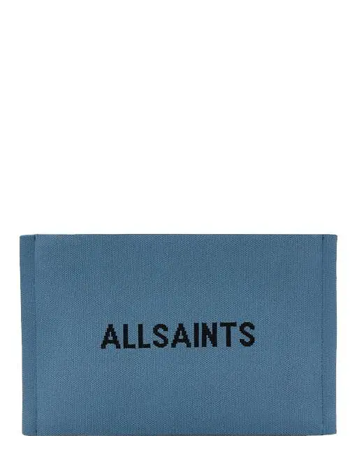 ALLSAINTS Izzy Logo Jacquard Clutch - Steel Blue