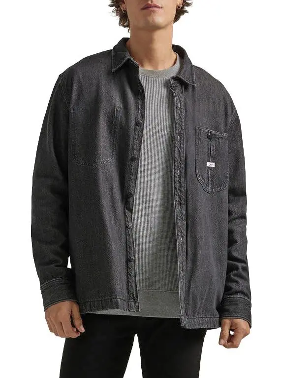 LEEM Denim Overshirt - Grey Black
