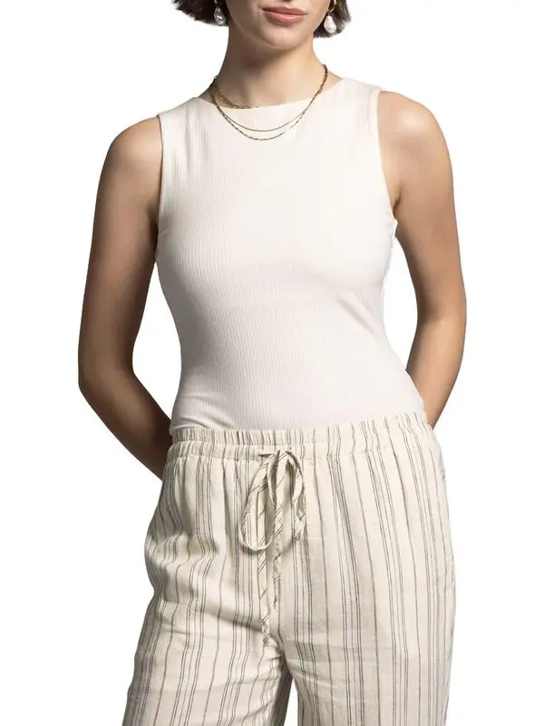 WEEKEND LOS ANGELES Britton Ribbed Tank - Blanc