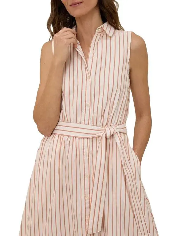 PACT Organic Cotton Lightweight Sleeveless Shirt Dress - Zuma Stripe