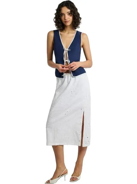 Onia Air Linen Midi Skirt - White