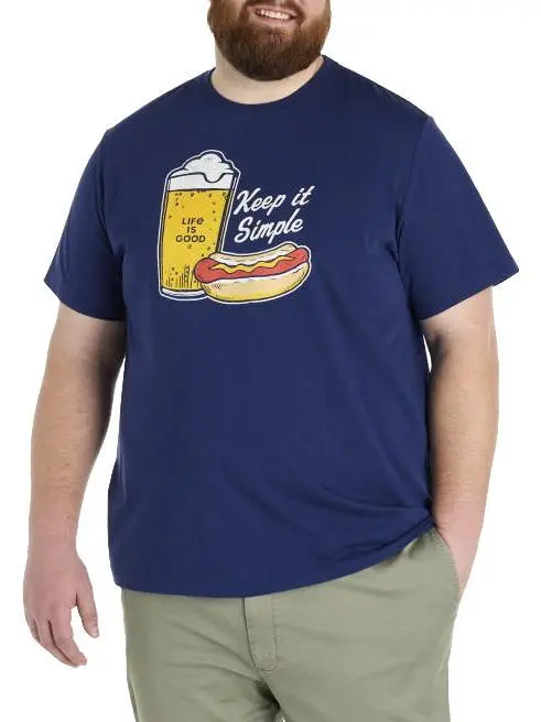 LIFE IS GOOD Big & Tall Keep It Simple Graphic Tee - Navy
