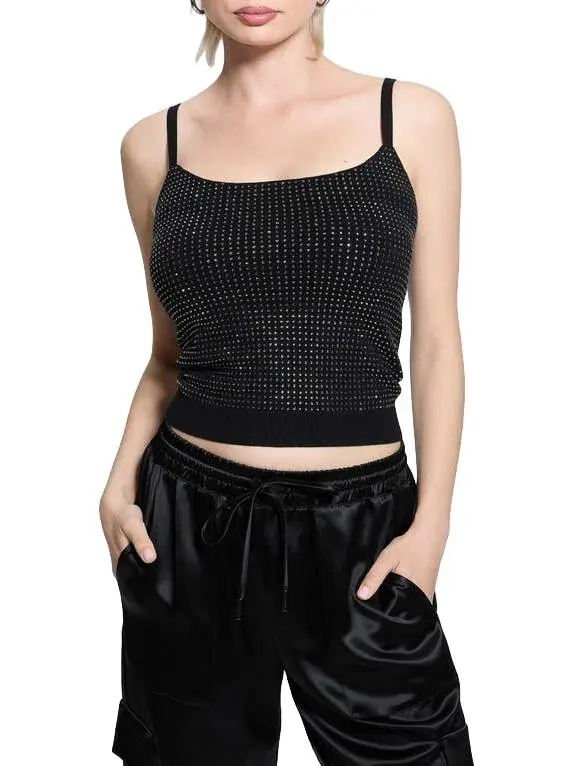 Guess Khloe Rhinestone Sweater Tank - Jet Black
