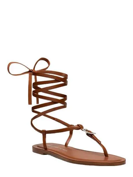 STUART WEITZMAN Georgie Ankle Wrap Sandal - Bridle Brown
