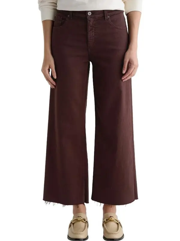 Ag Saige Wide Leg Ankle Jeans - Coffee Bean
