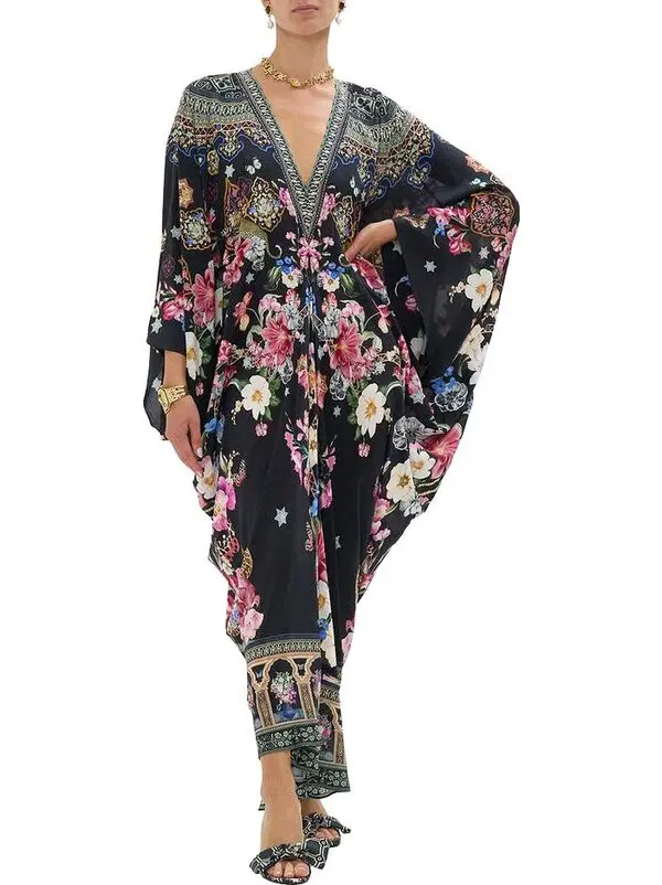 Camilla T Shape Long Kaftan - Midnight In Monserrate