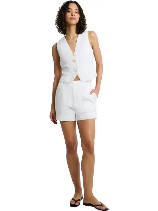 Onia Air Linen Relaxed Vest - White