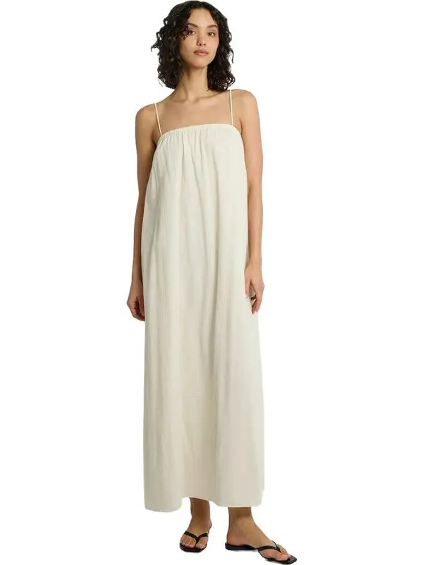Onia Crinkle Gauze Maxi Dress - Egret