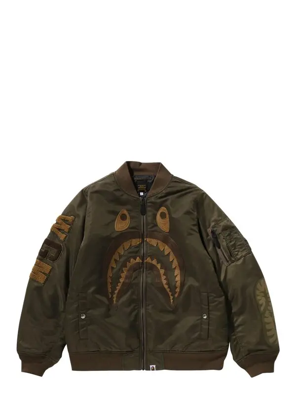 A BATHING APE Shark Ma-1 Jacket - Green