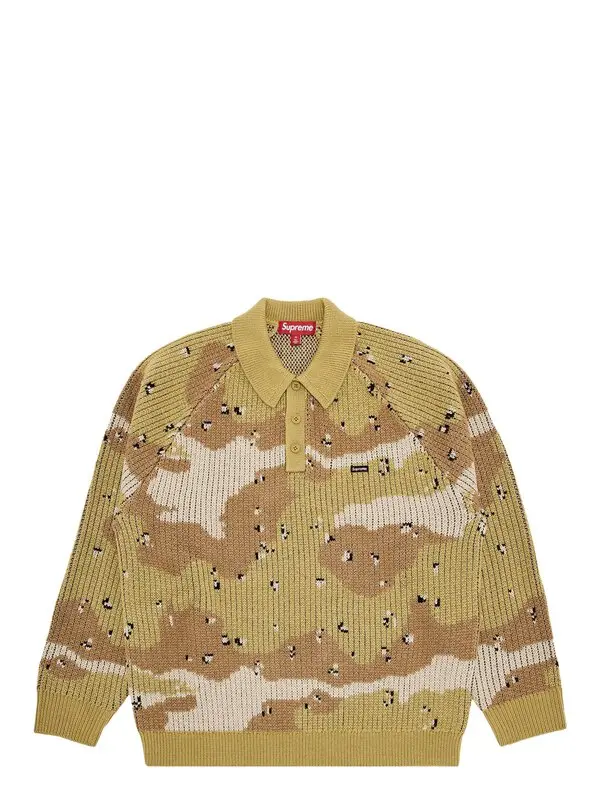 Supreme Small Box Polo Sweater - Tan