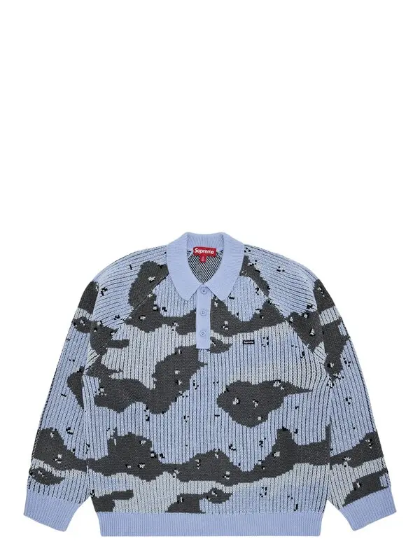 Supreme Small Box Polo Sweater - Blue