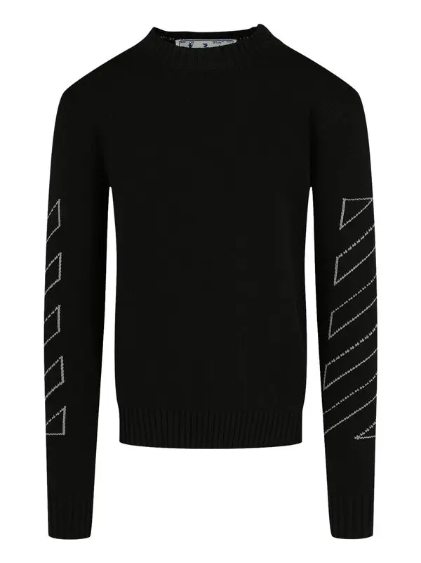 Off-White Diag Outline Knit Crewneck - Black