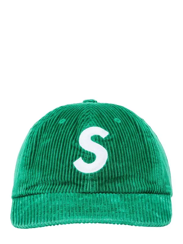 Supreme Corduroy 6-panel Cap With S Logo - Green