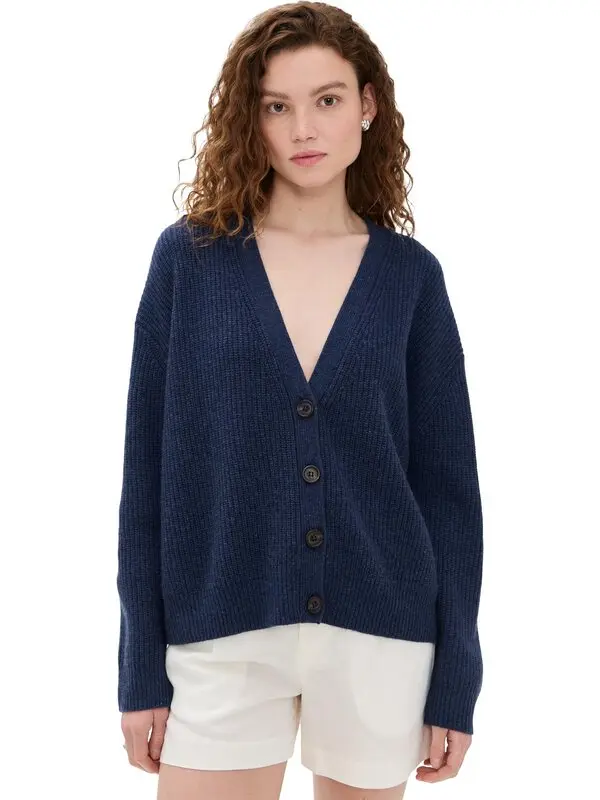 Jenni Kayne Cropped Cashmere Cocoon Cardigan - Denim