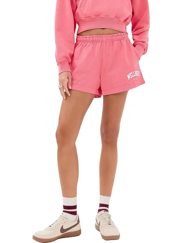 SPORTY & RICH Wellness Ivy Disco Shorts - Cotton Candy/white