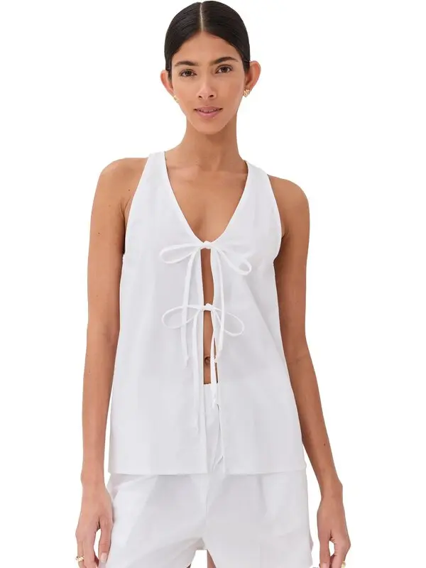 LE BOP Minnie Tie-front Top - White