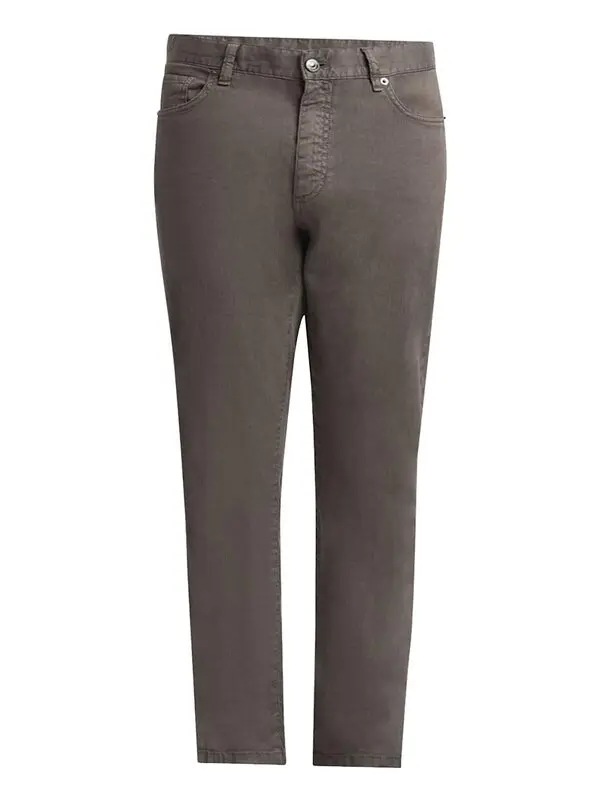 Zegna Comfort Five-pocket Pants - Md Grn Sld