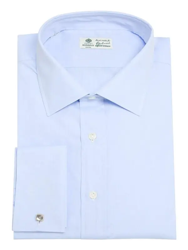 LUIGI BORRELLI Cotton French-cuff Dress Shirt - Light Blue