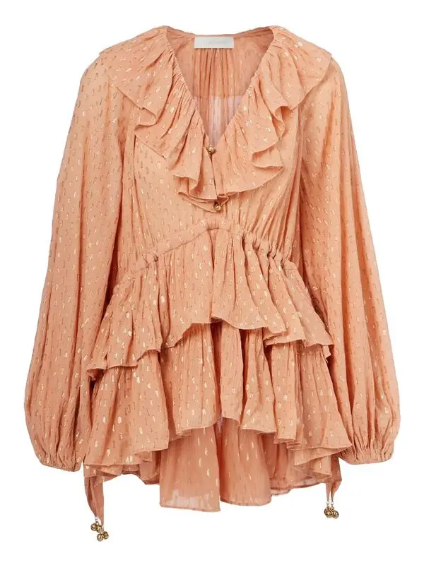 Zimmermann Rhiannon Ruffled Blouse - Pink