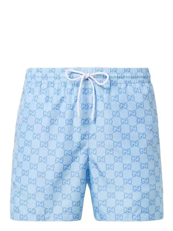 Gucci Gg Printed Swim Trunks - Blue