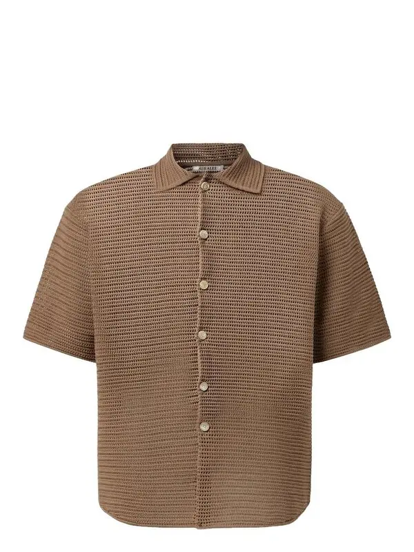 Auralee Knitted Cotton Mesh Shirt - Brown