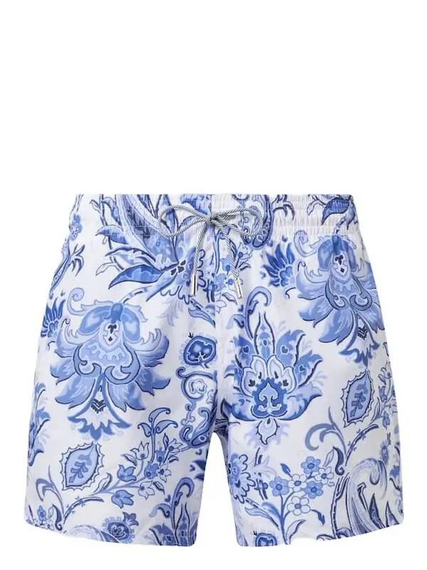 Etro Paisley Print Swim Trunks - Blue