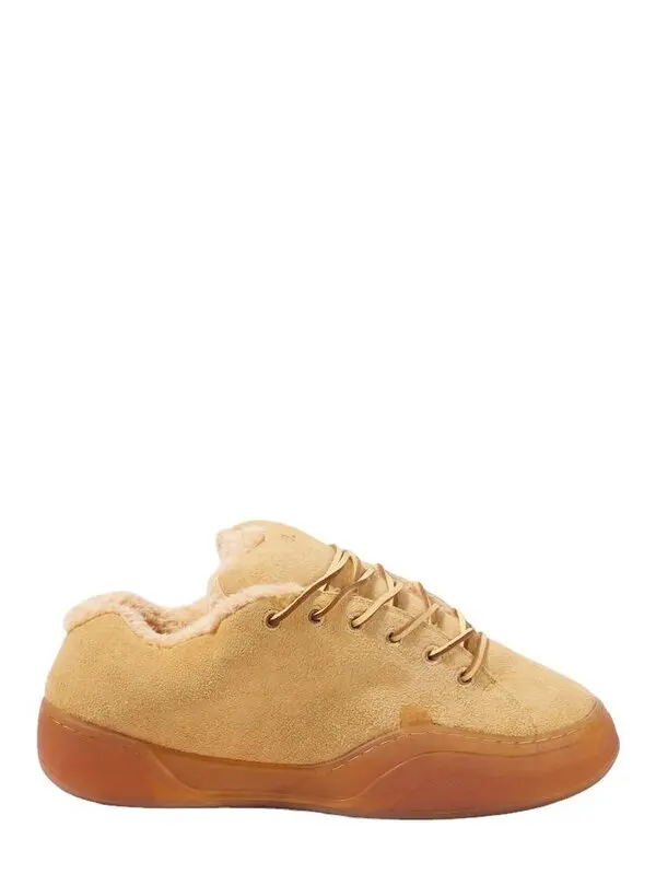 ERL Sand Vamp Shearling-lined Suede Sneakers - Beige
