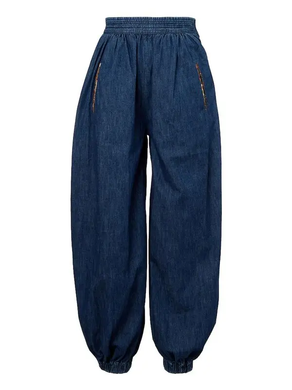 Valentino Garavani Chambray Tapered Pants - Blue
