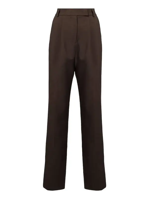 THE FRANKIE SHOP Bea High-rise Straight Trousers - Brown