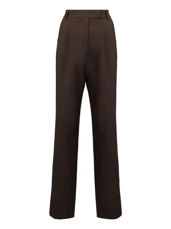 THE FRANKIE SHOP Bea High-rise Straight Leg Trousers - Brown