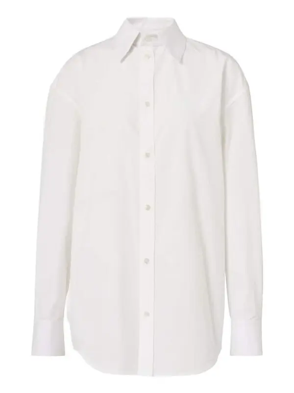 Saint Laurent Cassandre Cotton Poplin Shirt - White