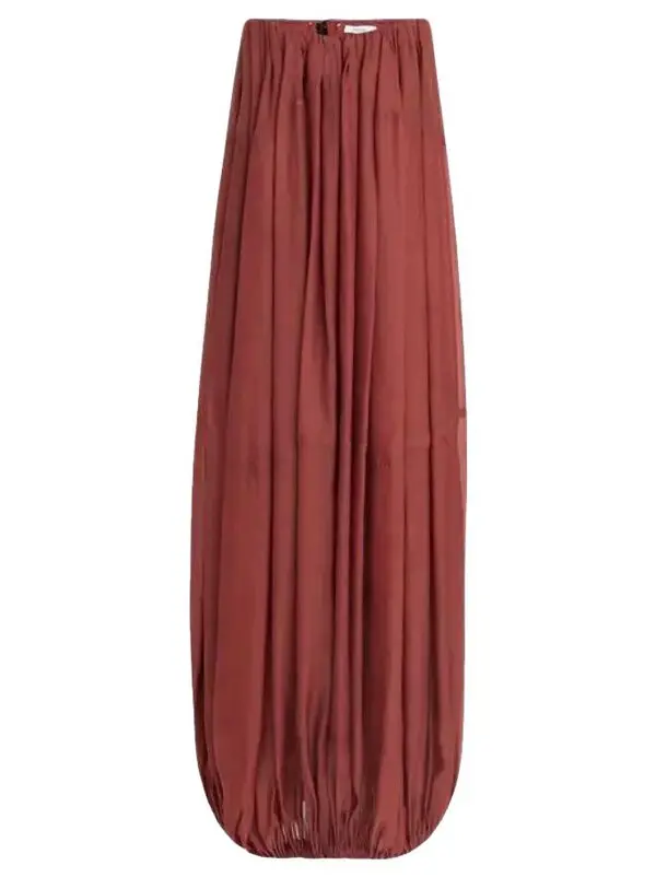 FERRAGAMO Strapless Bubble-hem Maxi Dress - Brick