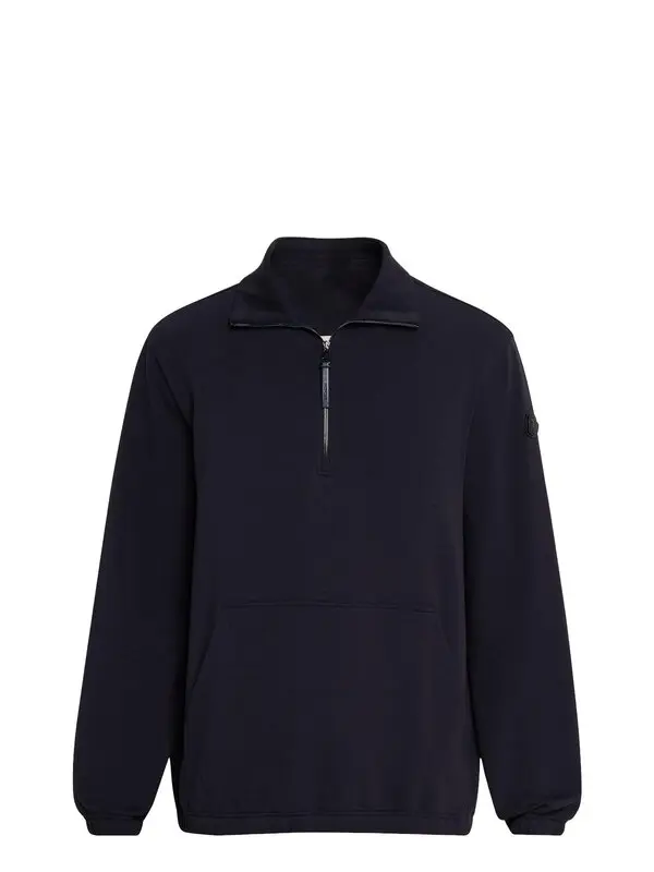 Moncler Quarter-zip Interlock Sweatshirt - Navy