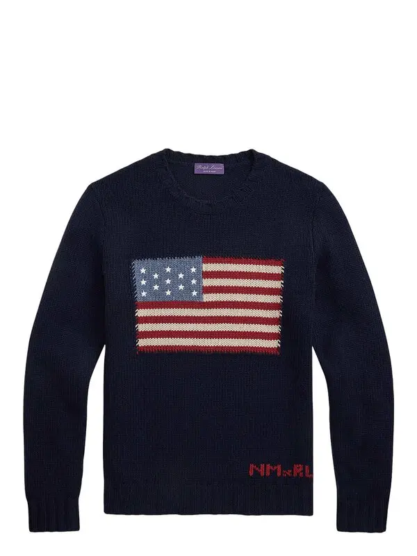 Ralph Lauren Purple Label Flag Cashmere Sweater - Navy