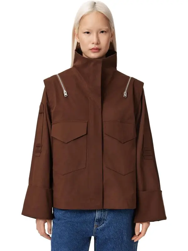 ALLSAINTS Leighton Cotton Utility Jacket - Brown